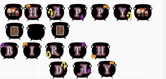 Hocus Pocus Happy Birthday Banner - Etsy