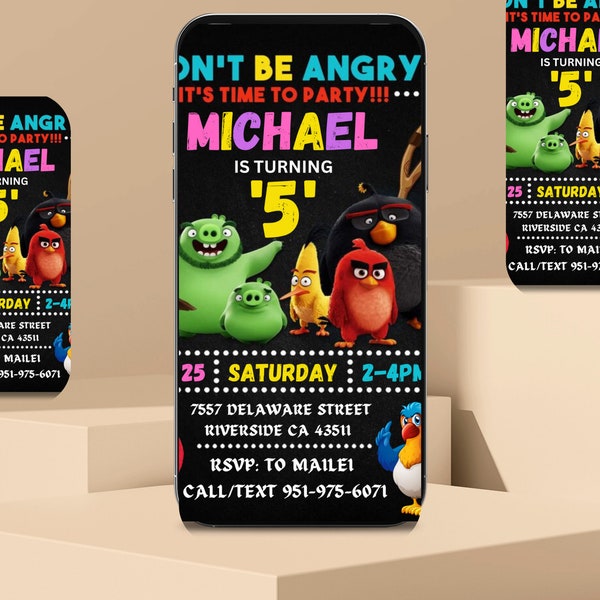 Angry Birds Invitation - Etsy