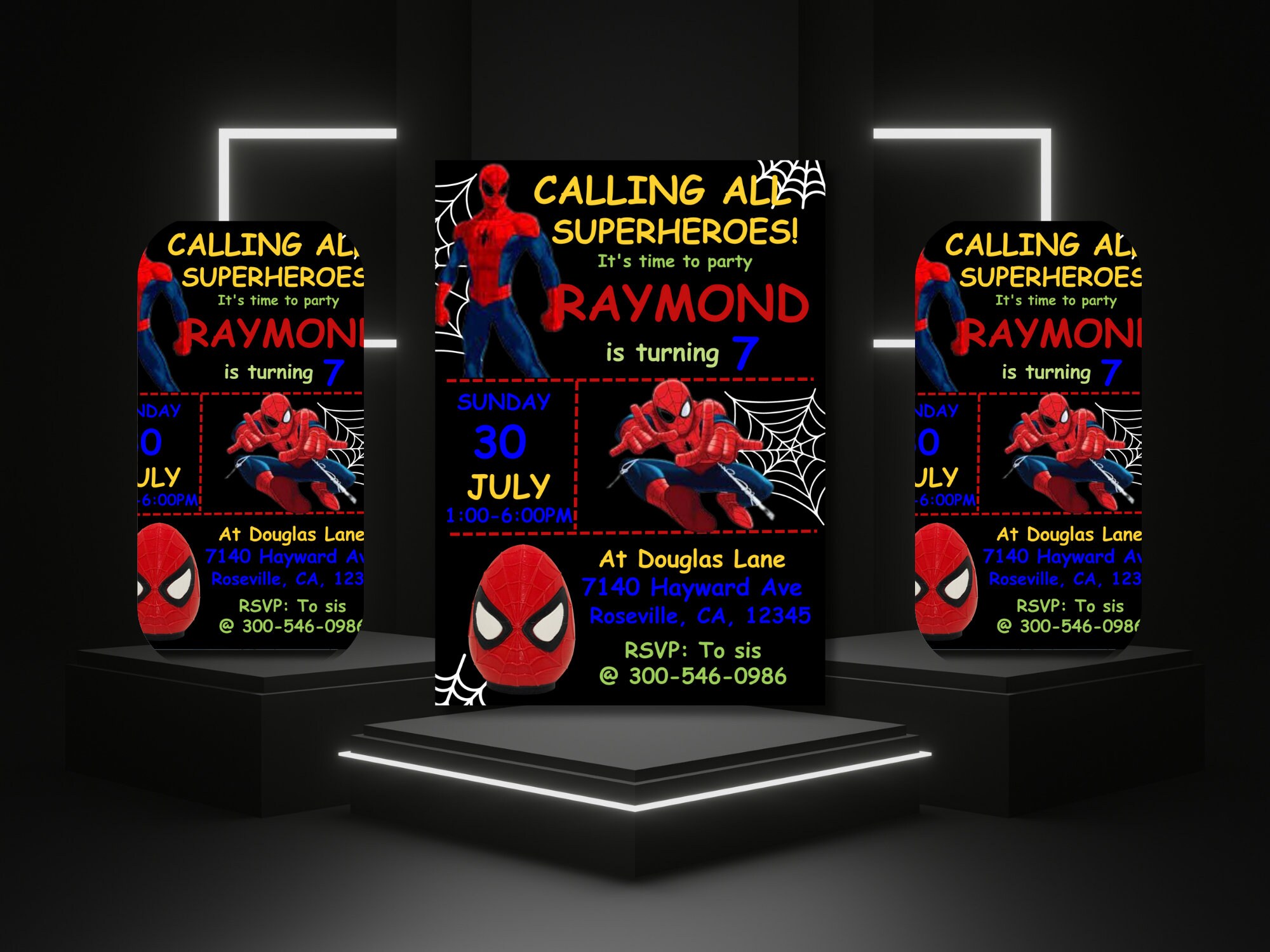 Editable Spiderman Birthday Invitation Printable Birthday Card Party ...