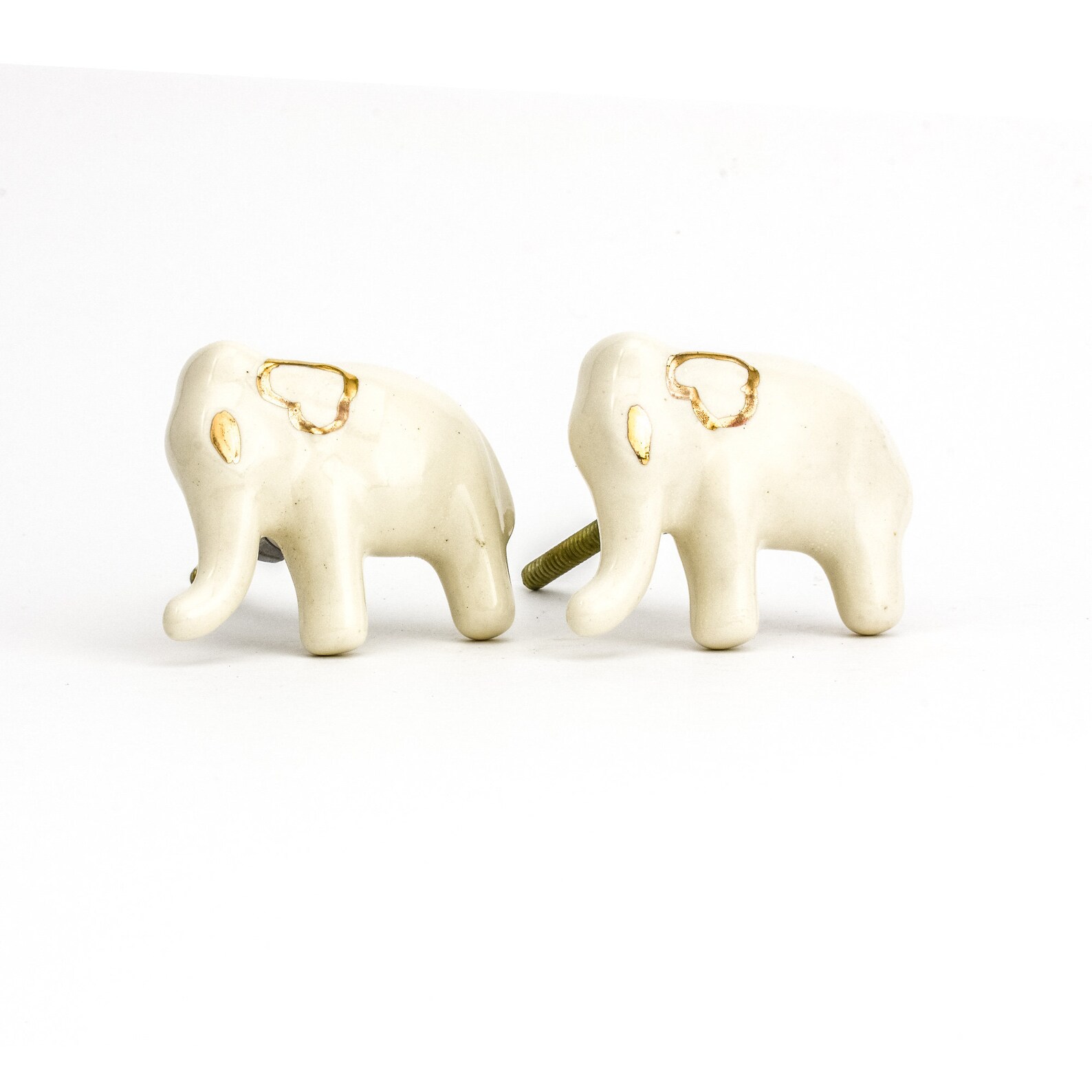 White Baby Elephant Knob Woodland Themed Nursery Knob Modern - Etsy