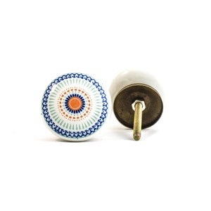 Round Ceramic Dotted Flower Knob, Scandinavian Inspired Cabinet ...