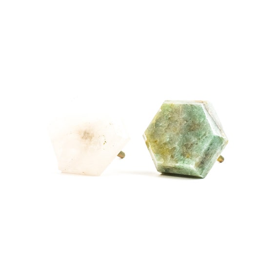 Craft Supplies & Tools Green Hexagon Quartz Stone Knob for Dressers Furniture Cabinets Kitchens ...