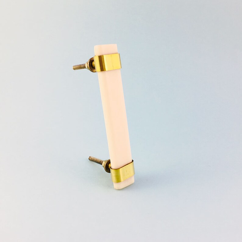 Creamy White Resin and Brass Handle Resin Cabinet Knob | Etsy
