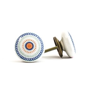 Round Ceramic Dotted Flower Knob, Scandinavian Inspired Cabinet ...