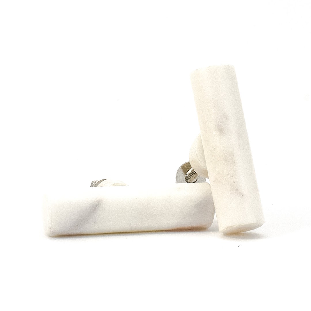 Cylindrical White Marble Pull Black Marble Pull Furniture - Etsy