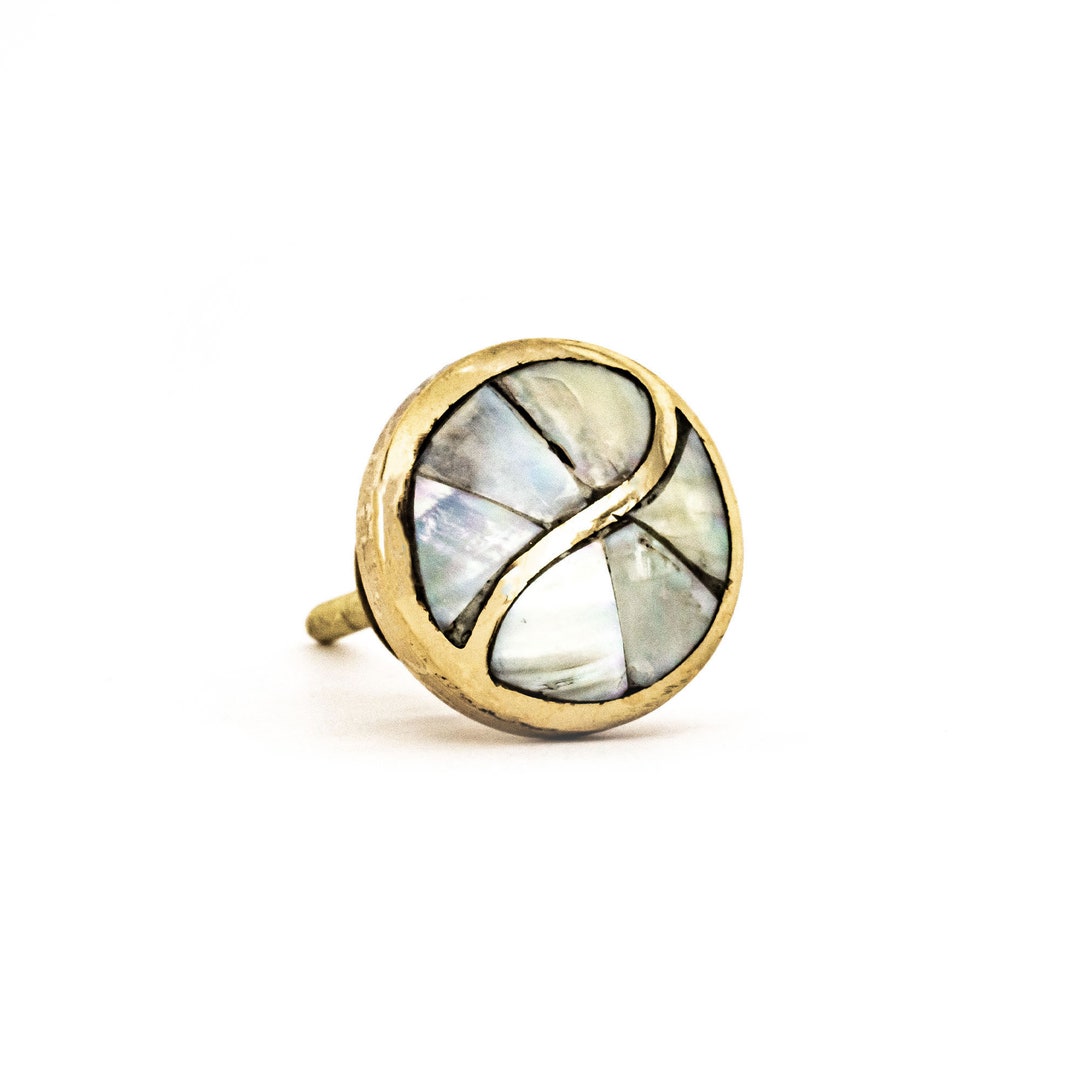 Pearled Ying Knob, Mother of Pearl Knob, Round Vintage Knob and Pull ...
