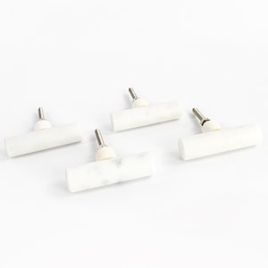 Cylindrical White Marble Pull, Black Marble Pull, Furniture Hardware ...