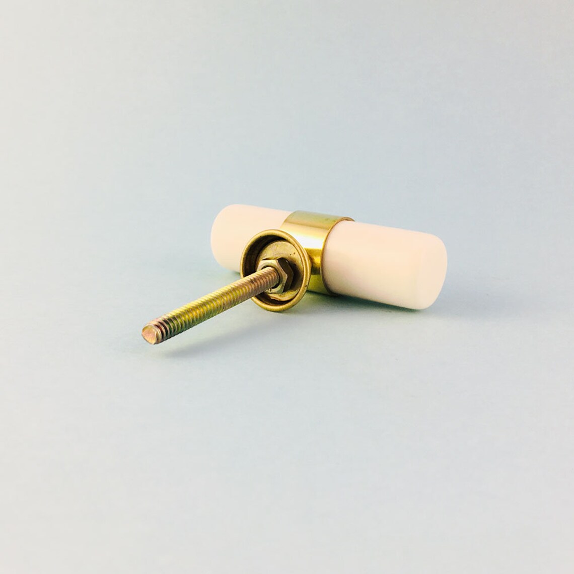 Creamy White Resin and Brass Pull Resin Cabinet Knob | Etsy