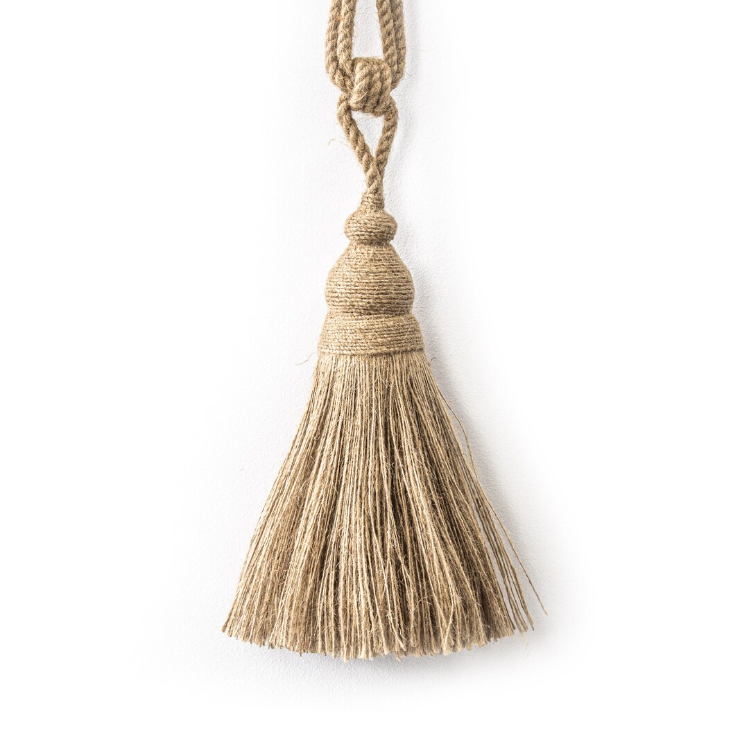 Jute Weaved Bell Curtain Tie Back, Natural Jute Curtain Tie Back ...