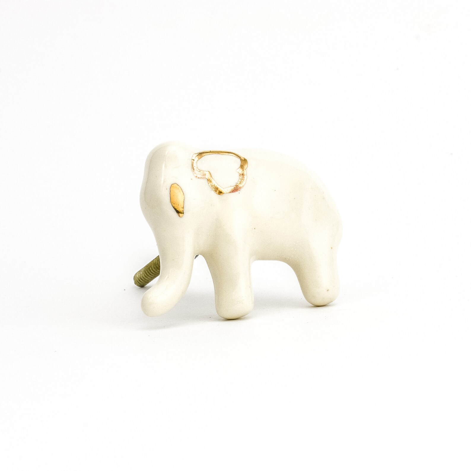 White Baby Elephant Knob Woodland Themed Nursery Knob Modern - Etsy