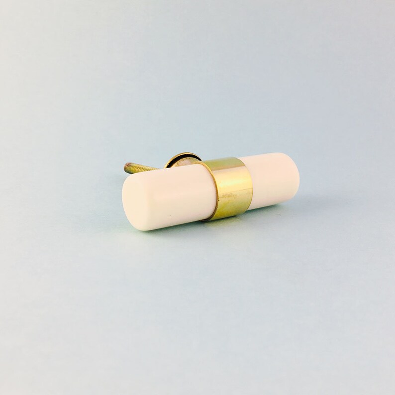Creamy White Resin and Brass Pull Resin Cabinet Knob | Etsy