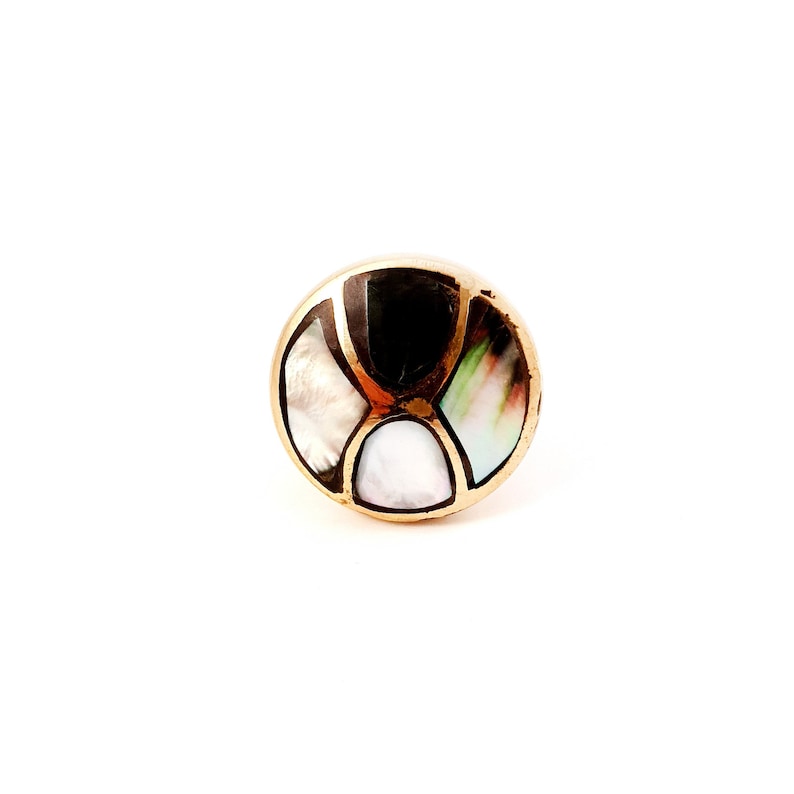 Gold and Black Shell Infinity Knob Mother of Pearl Knob - Etsy