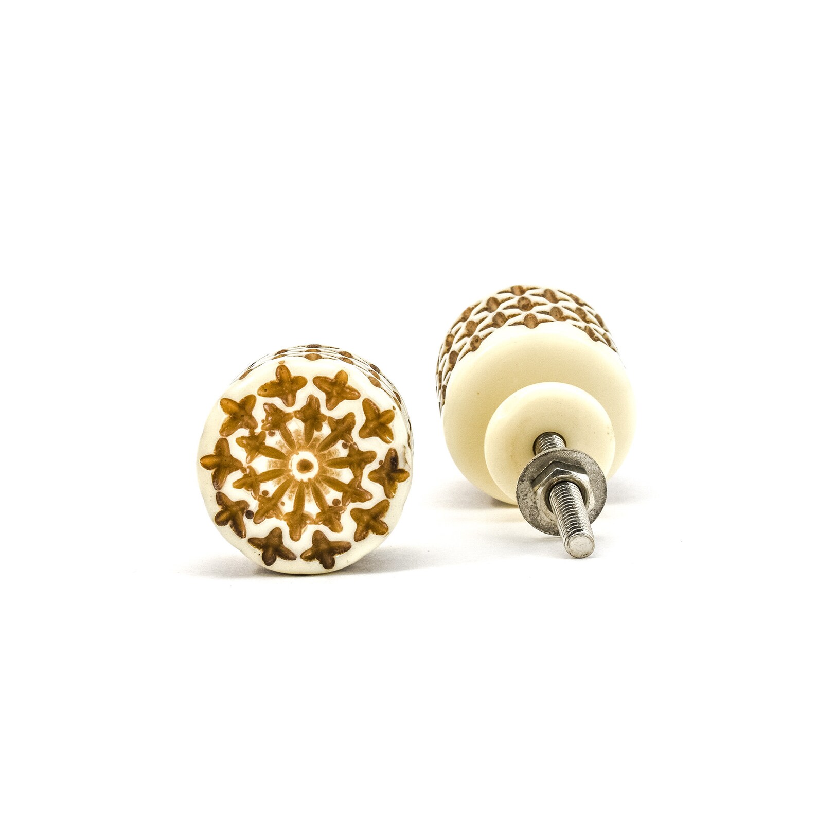 Small Cylinder Bohemian Knob Resin Knob Round Vintage Knob - Etsy