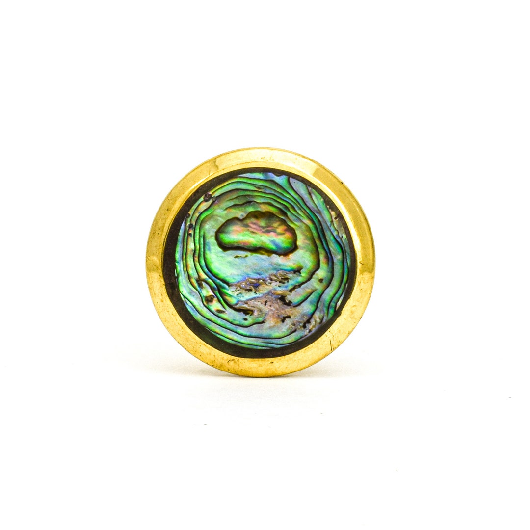 Green Shell Brass Knob, Brass Knob, Shell Knob, Decorative Cabinet ...