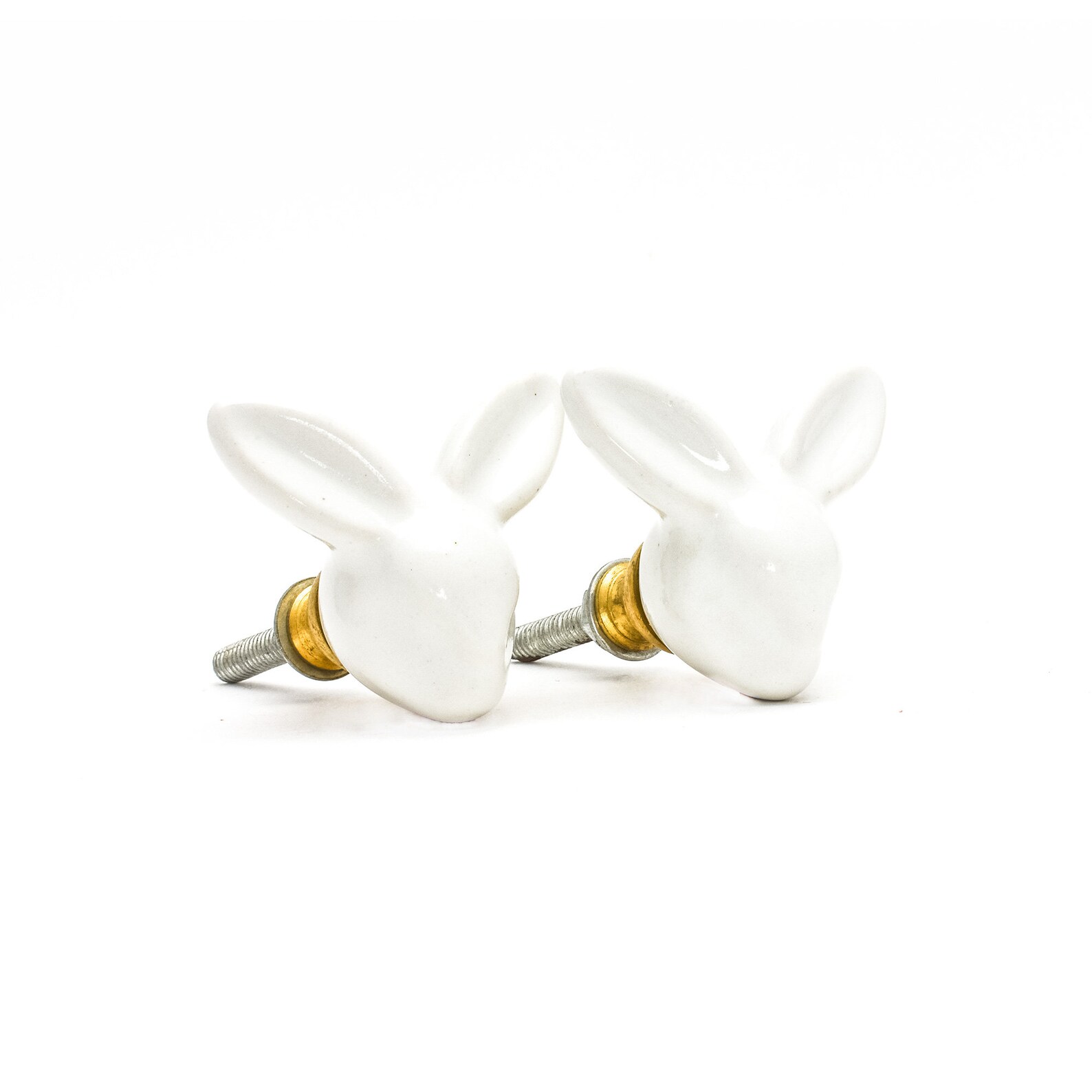 White Ceramic Mr. Rabbit Knob Woodland Themed Nursery Knob - Etsy