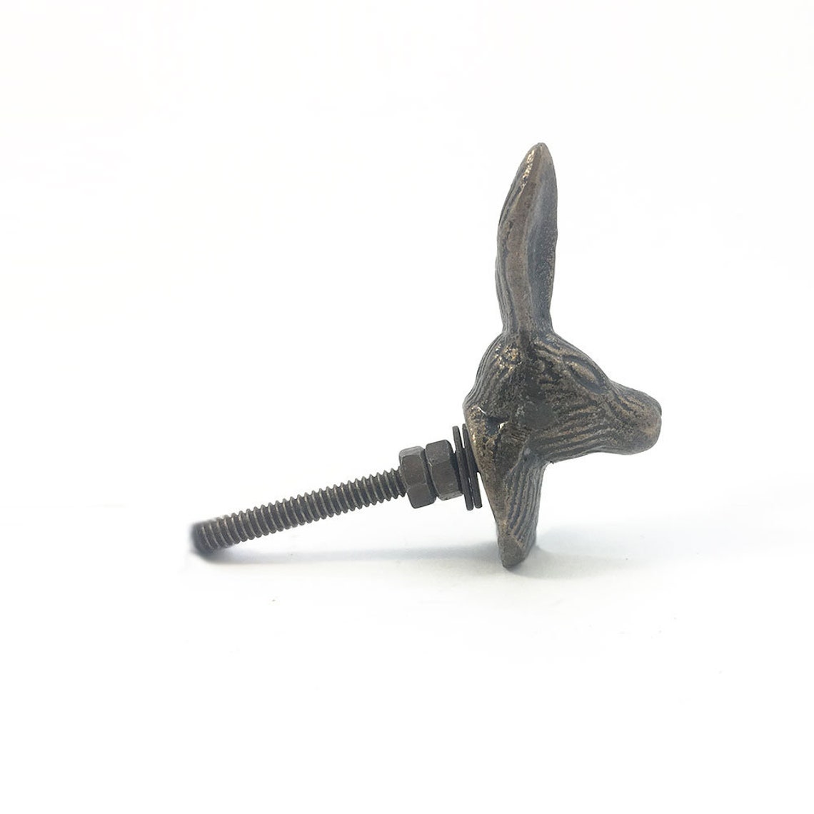 Antique Gold Iron Rabbit Knob Small Woodland Knob Baby - Etsy