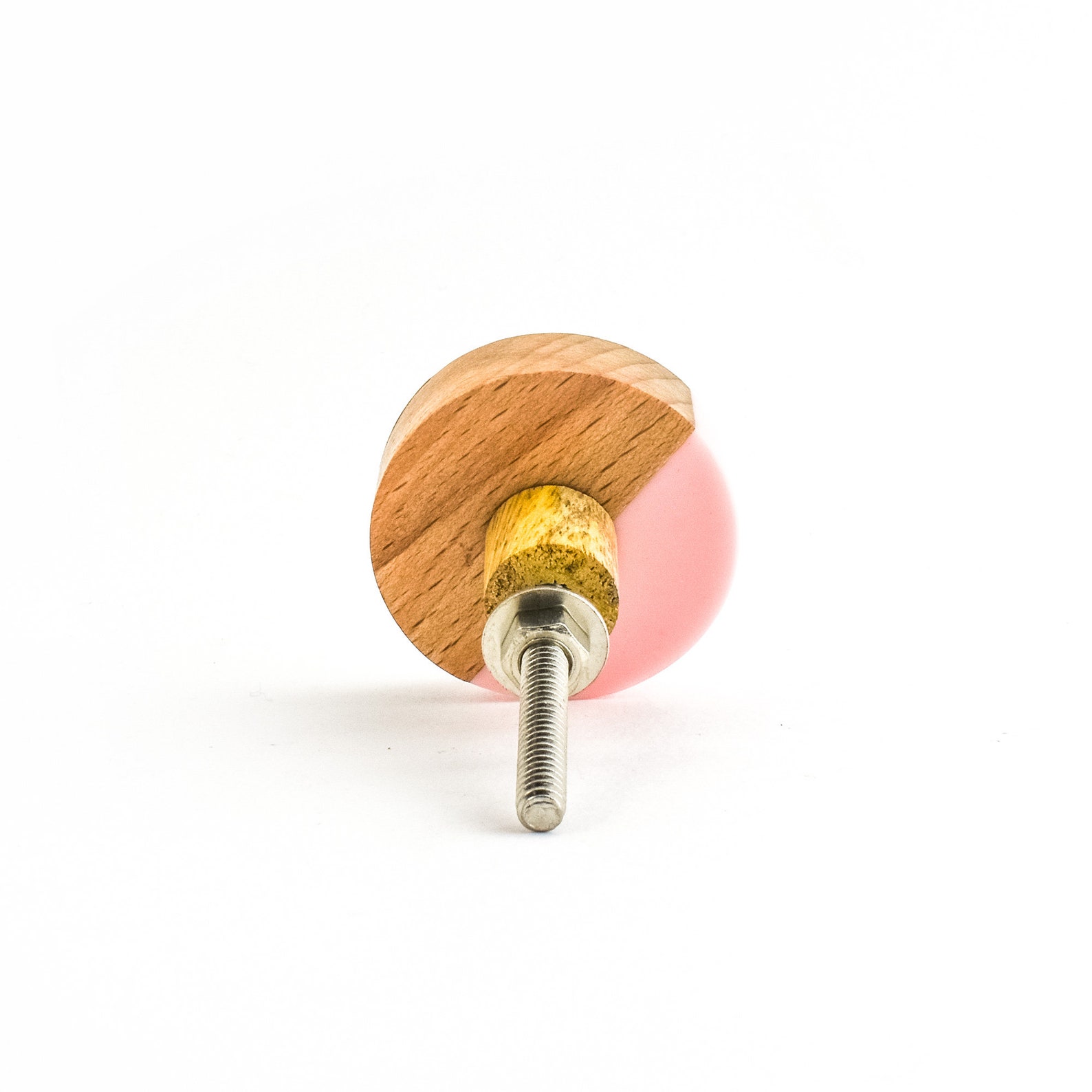 Round Pink Trio Knob Wooden Cabinet Knob Furniture Hardware - Etsy ...