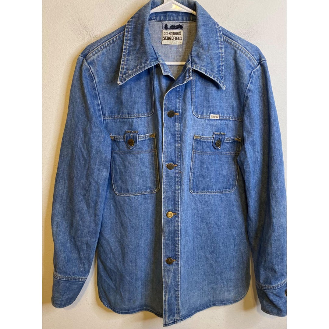 Vintage Sedgefield Do Nothing 1970s Blue Jean Denim Truck Chore Coat ...