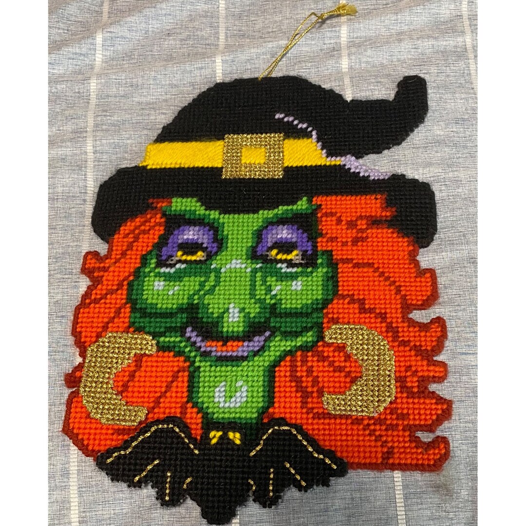Rasputin Witch Halloween Needlepoint Hobby Kraft Decor Finished ...