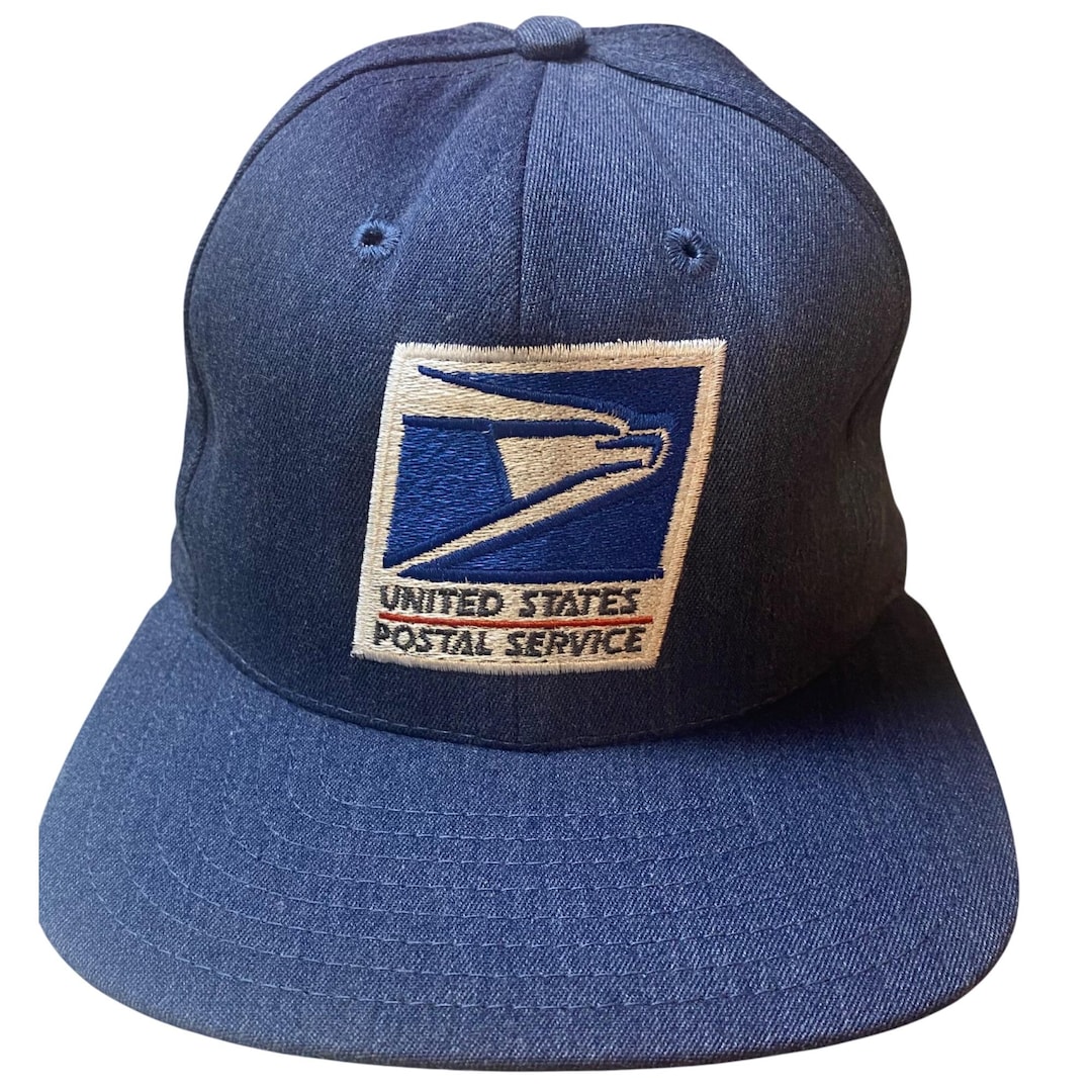 Vintage USPS BANCROFT USA Blue Hat Cap Adustable Strap Size Small Blue ...