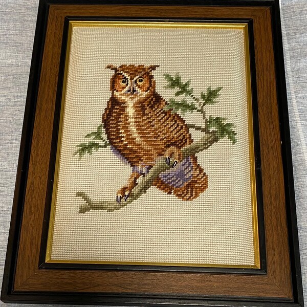 Owl Needlepoint - Etsy