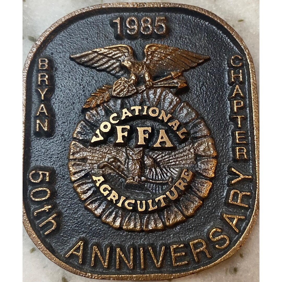 Vintage 1985 FFA Future Farmer 50th Anniversary Paperweight Brass Bryan ...