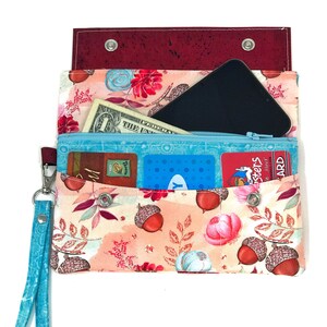 Women's Wallet / Fabric Wallet / Large Wallet / Zipper Wallet / Autumn ...