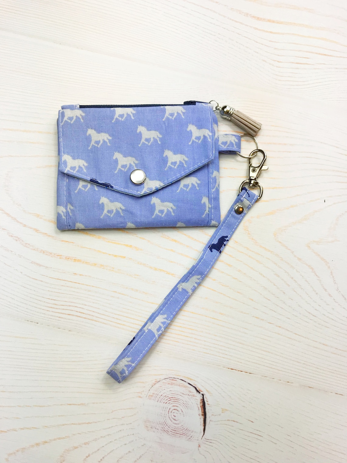 ID Wallet / Student Employee ID Wallet / Change Purse / Horses - Etsy