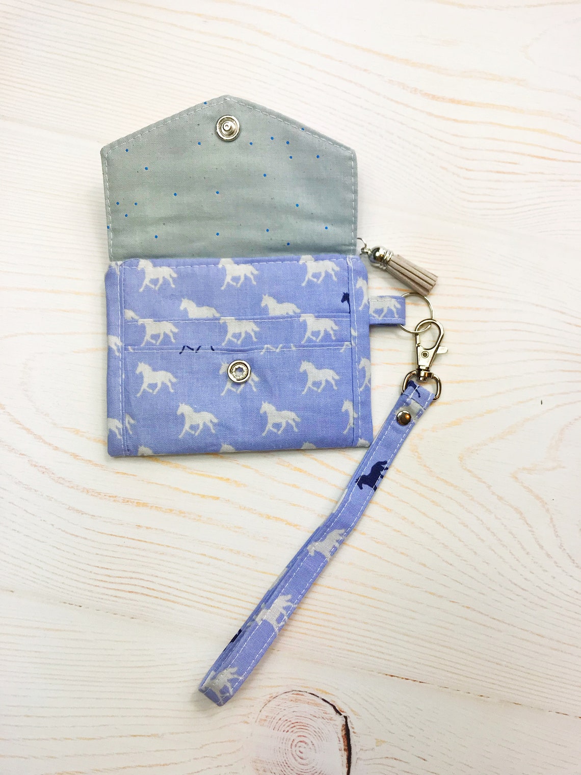 ID Wallet / Student Employee ID Wallet / Change Purse / Horses - Etsy