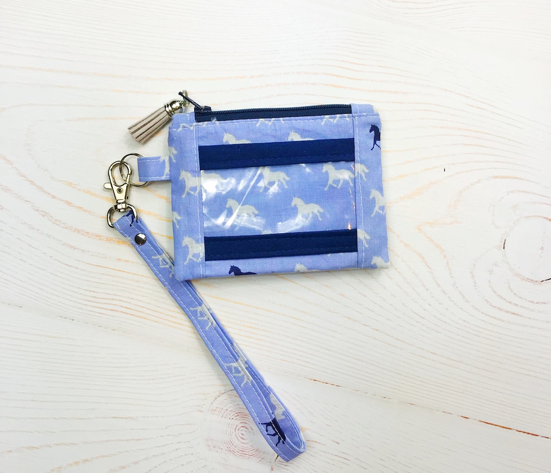 ID Wallet / Student Employee ID Wallet / Change Purse / Horses - Etsy