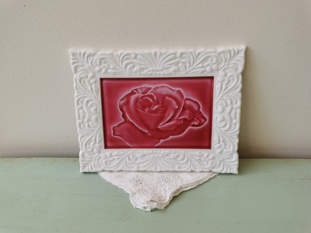 Small Vintage Pink Porcelain Biscuit Frame - Etsy