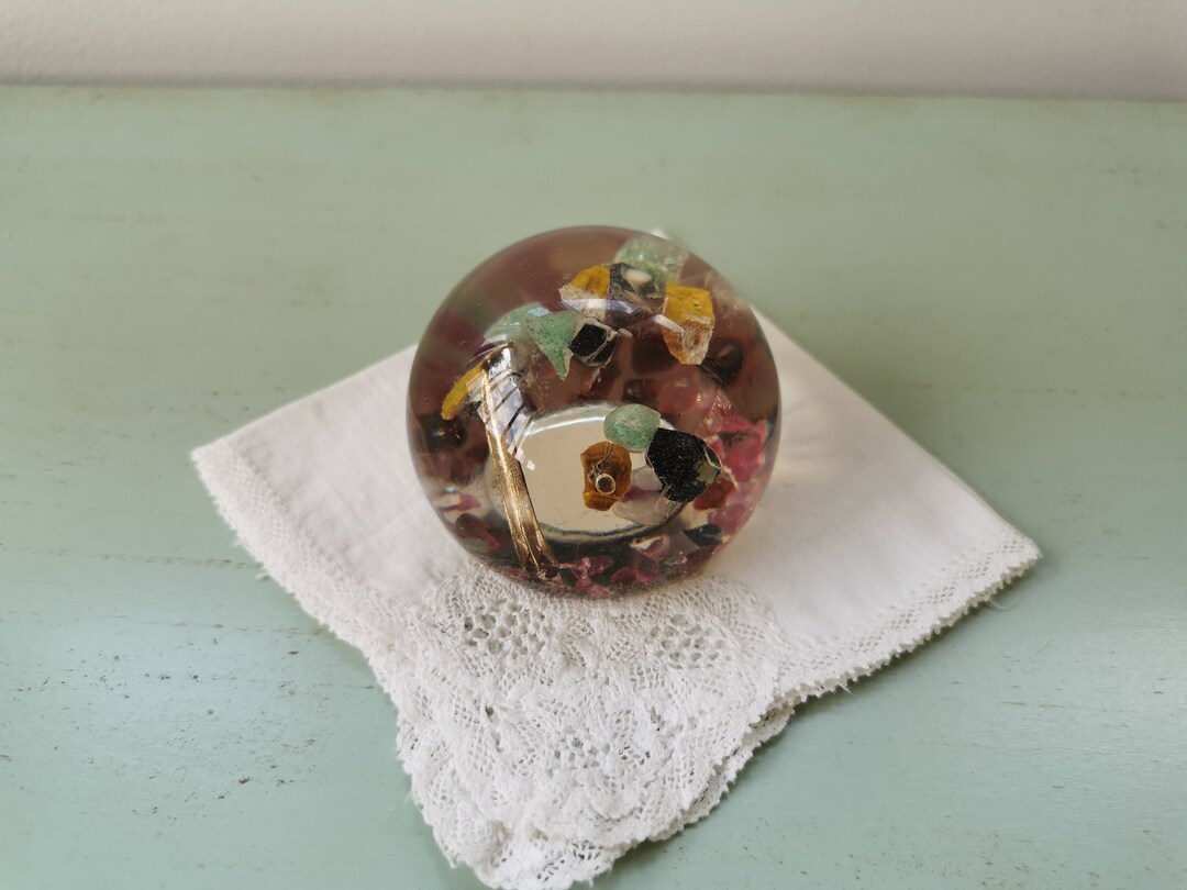 Vintage Resin Stone Inclusion Ball - Etsy