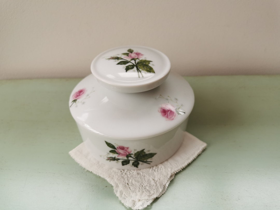 Vintage Limoges Porcelain Pink Powder Box - Etsy
