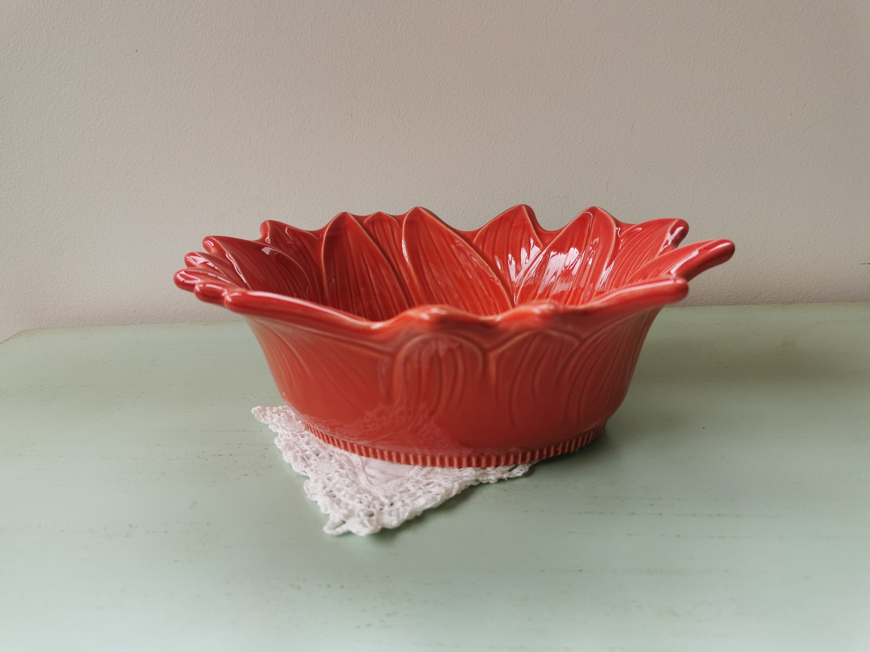 Small Vintage Appolia Red Sunflower Baking Dish - Etsy