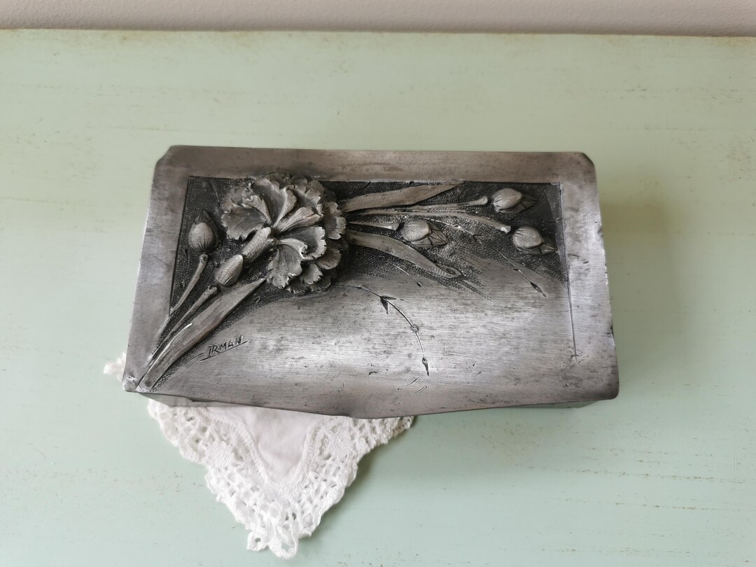 Antique Irman Embossed Tin Box - Etsy