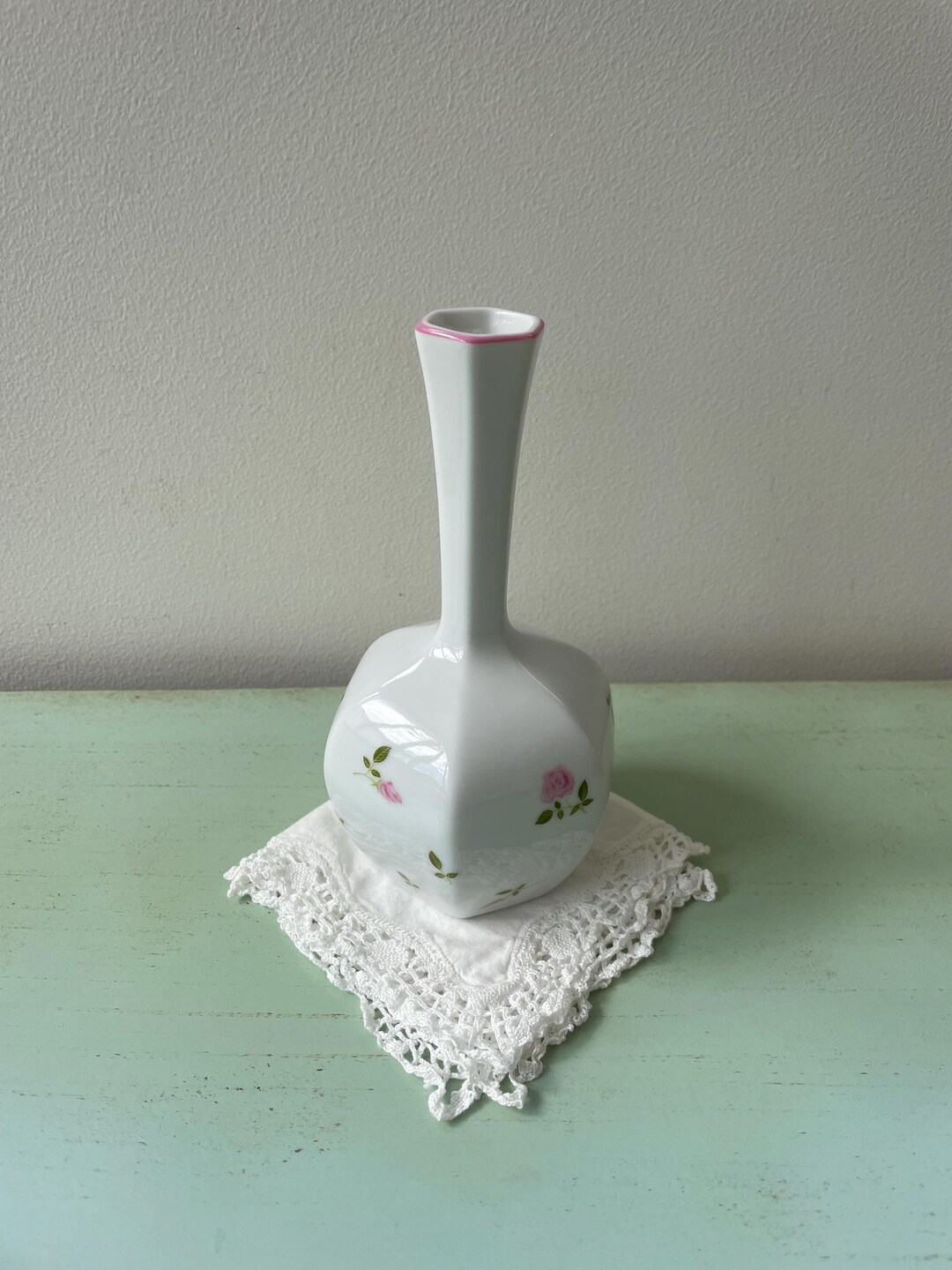 Vintage St Michael Porcelain Rose Soliflore Vase - Etsy