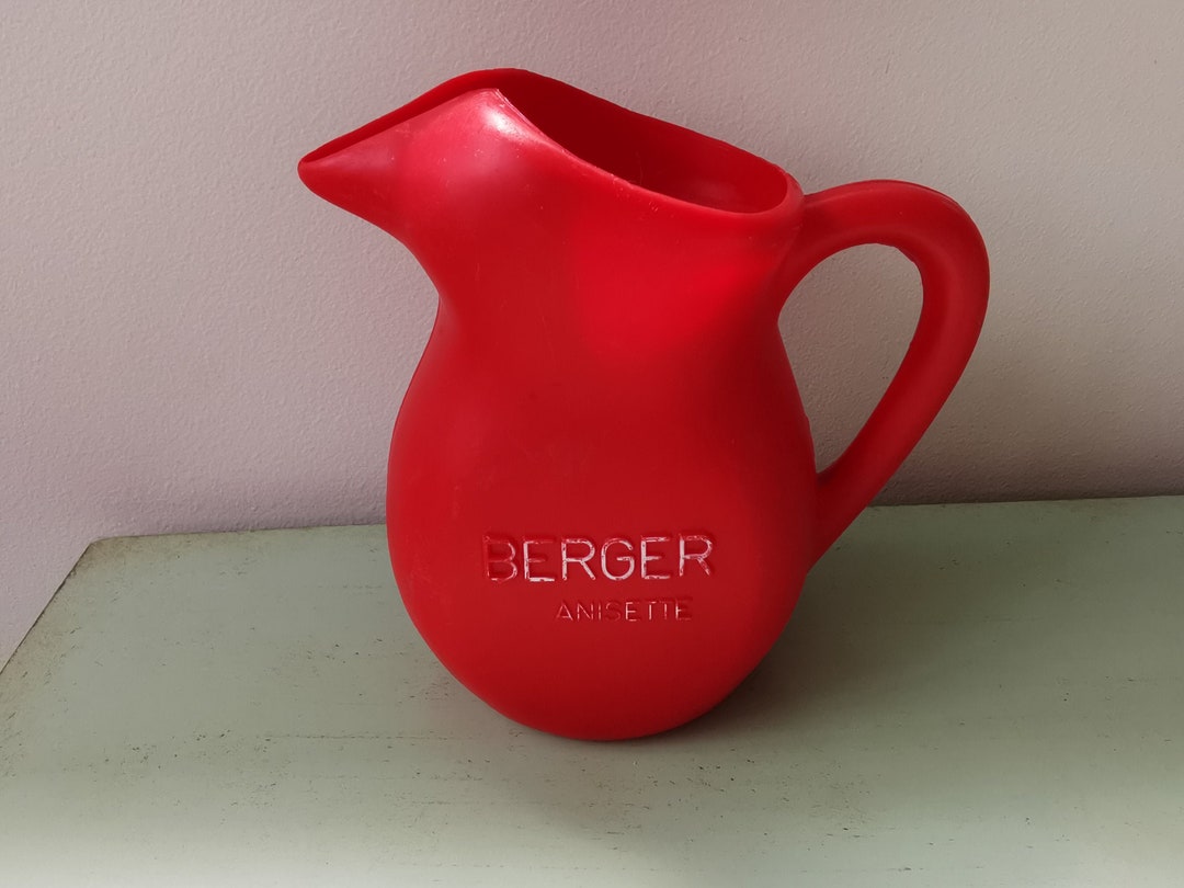 Red Plastic Pitcher Anisette Berger Vintage - Etsy