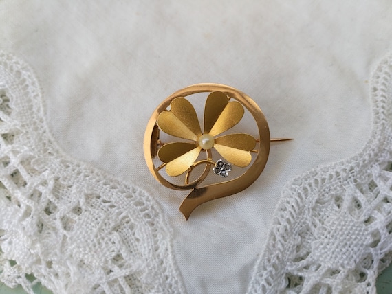 Old 4-leaf 4-leaf gold clover - Gem