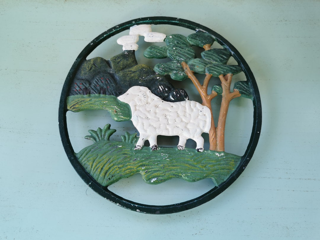 Vintage Sheep Cast Iron Trivet - Etsy
