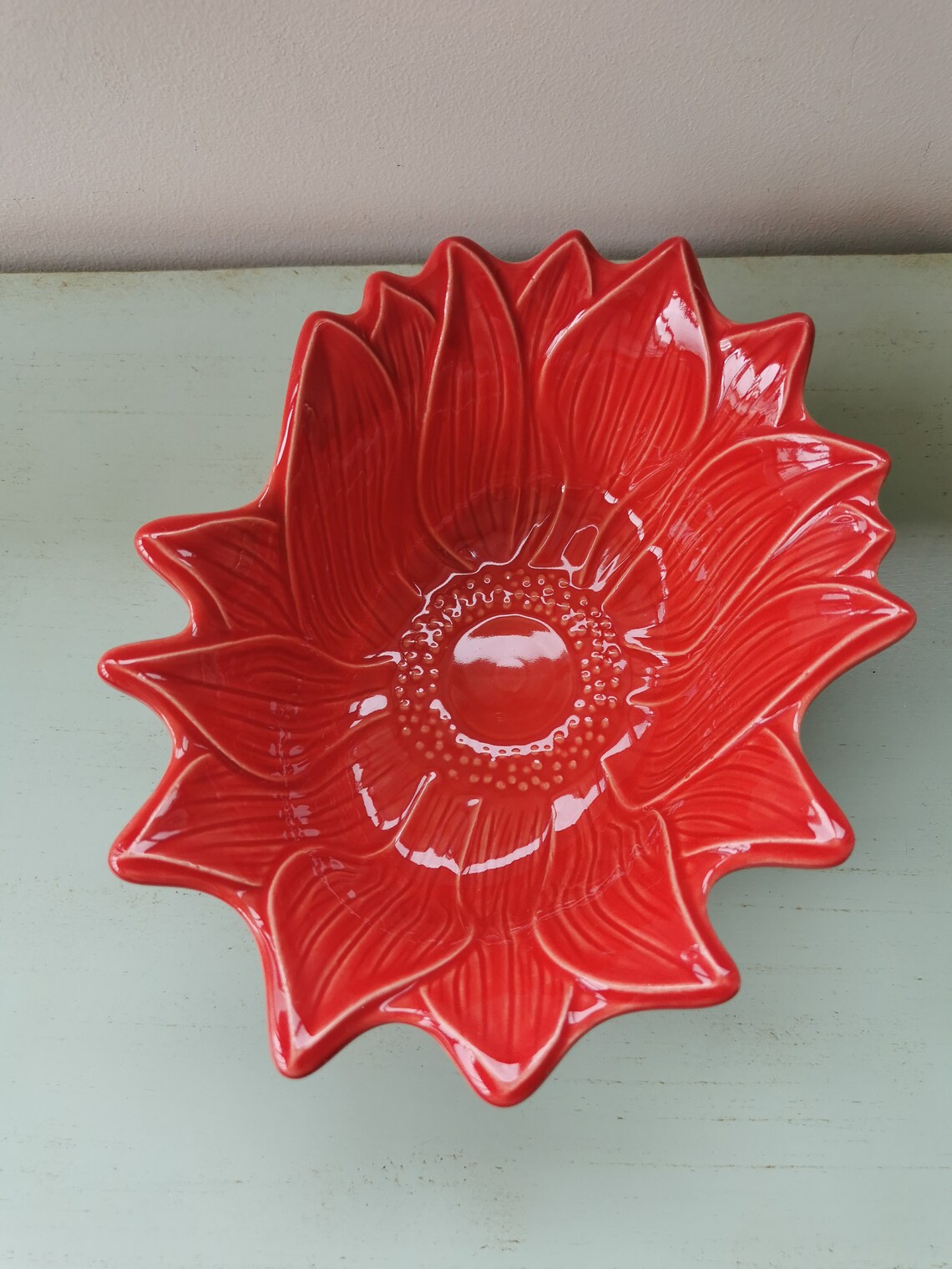 Small Vintage Appolia Red Sunflower Baking Dish - Etsy