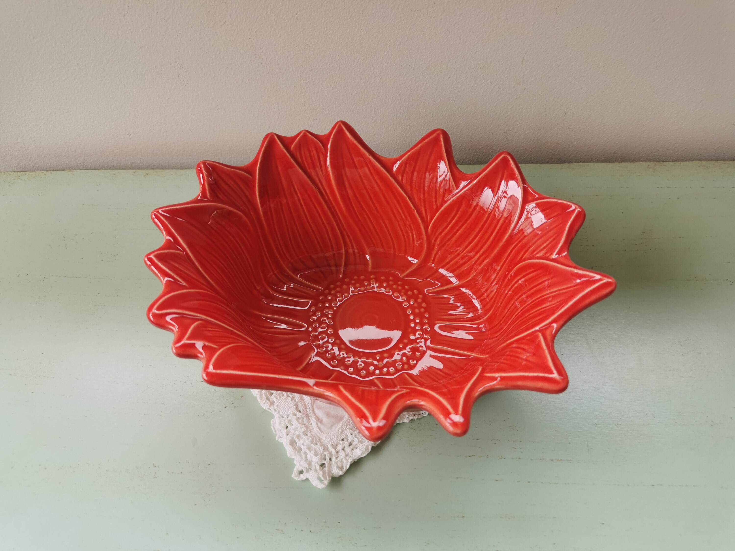 Small Vintage Appolia Red Sunflower Baking Dish - Etsy
