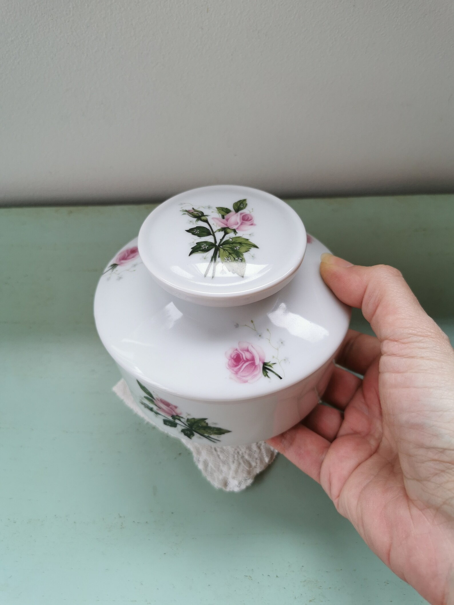 Vintage Limoges Porcelain Pink Powder Box - Etsy