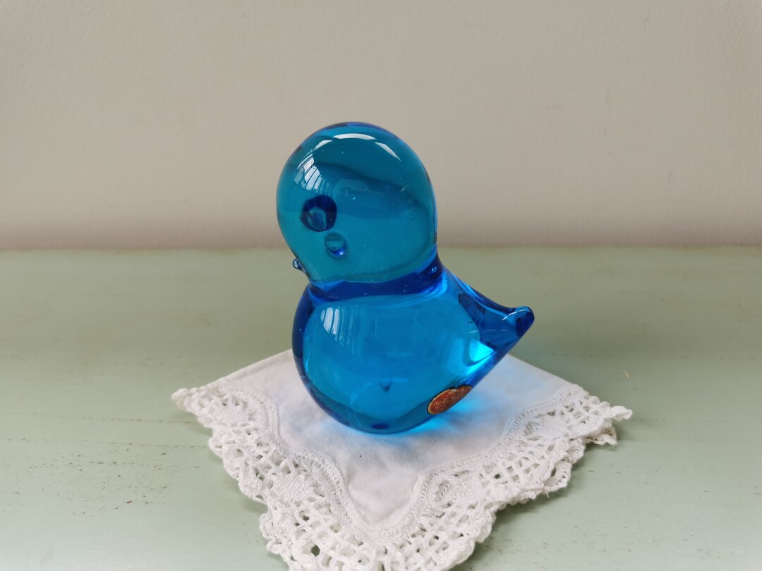 Bird Figurine "pippi" Blue Glass FM Konstglas Sweden Vintage - Etsy