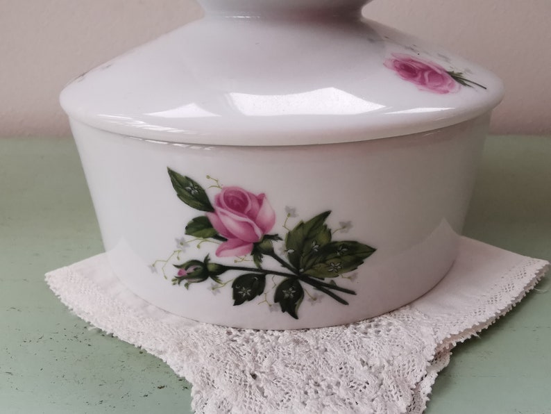 Vintage Limoges Porcelain Pink Powder Box - Etsy