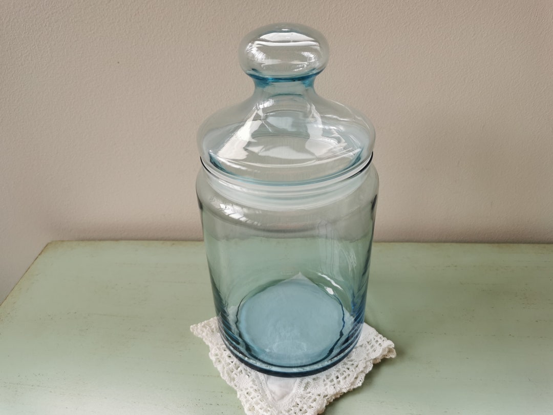 Luminarc Blue Glass Storage Jar - Etsy