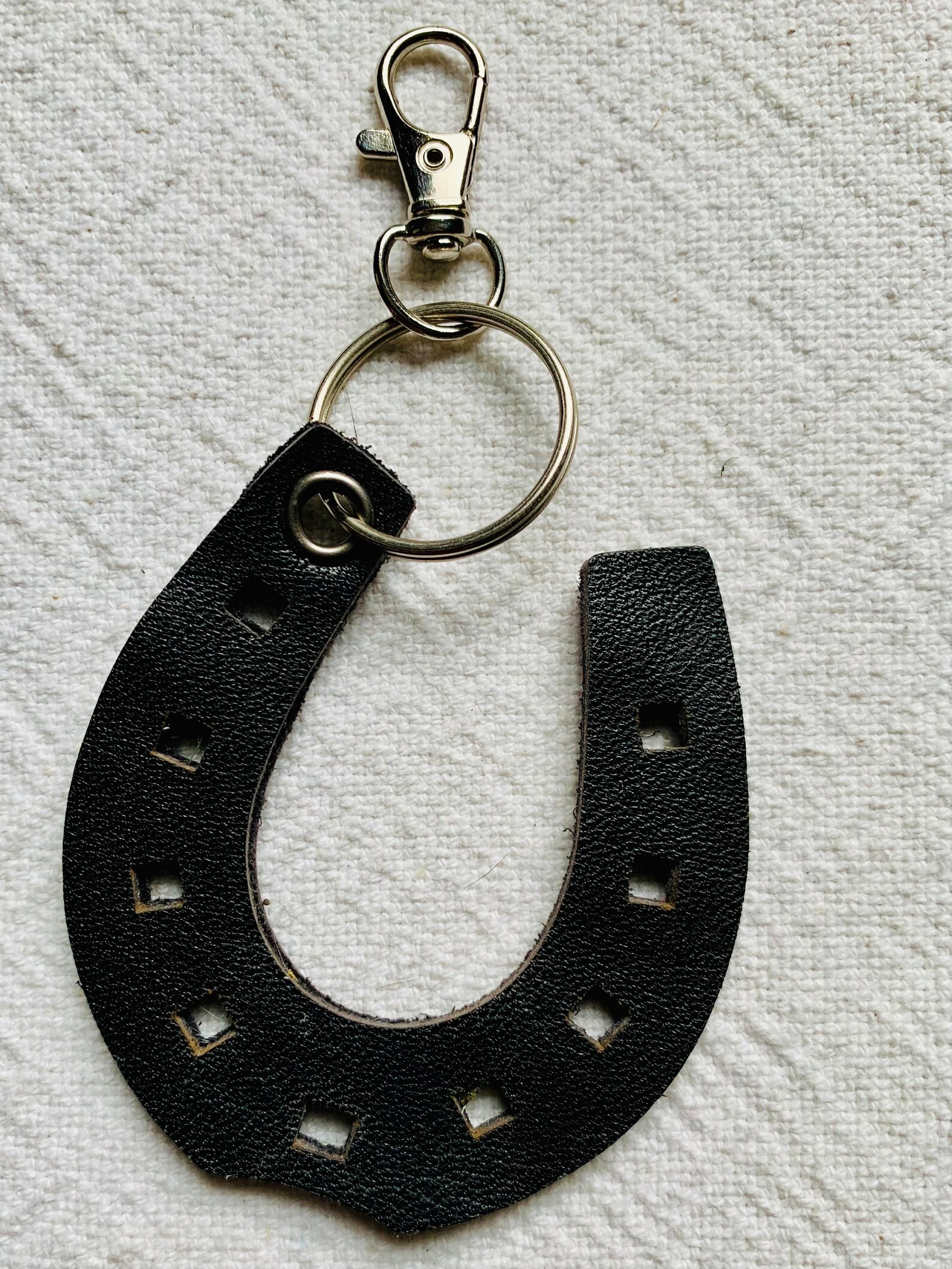 Horseshoe Keyring, Leather Horseshoe Keyring, Horseshoe Charm ...