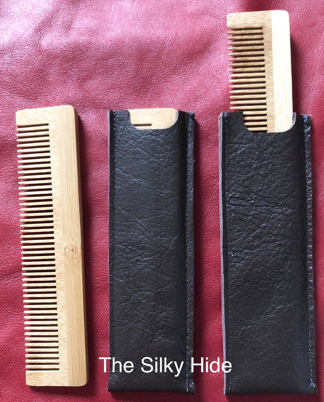 Leather Comb Sleeve, Optional Bamboo Comb and Personalisation - Etsy