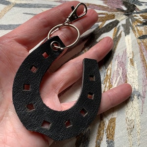 Horseshoe Keyring, Leather Horseshoe Keyring, Horseshoe Charm ...