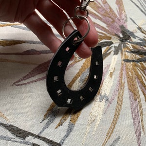 Horseshoe Keyring, Leather Horseshoe Keyring, Horseshoe Charm ...