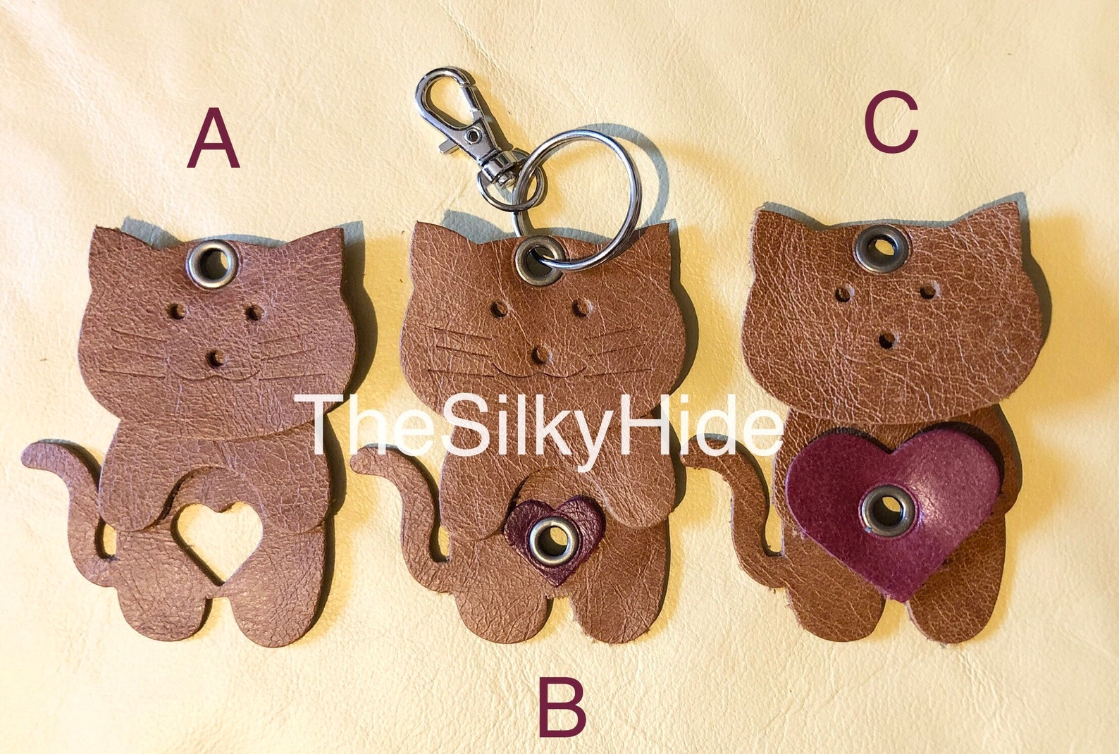 Cat Keyrings, Leather Cat Keyrings, Bag Charms, Cat Lovers Gifts, Cat ...